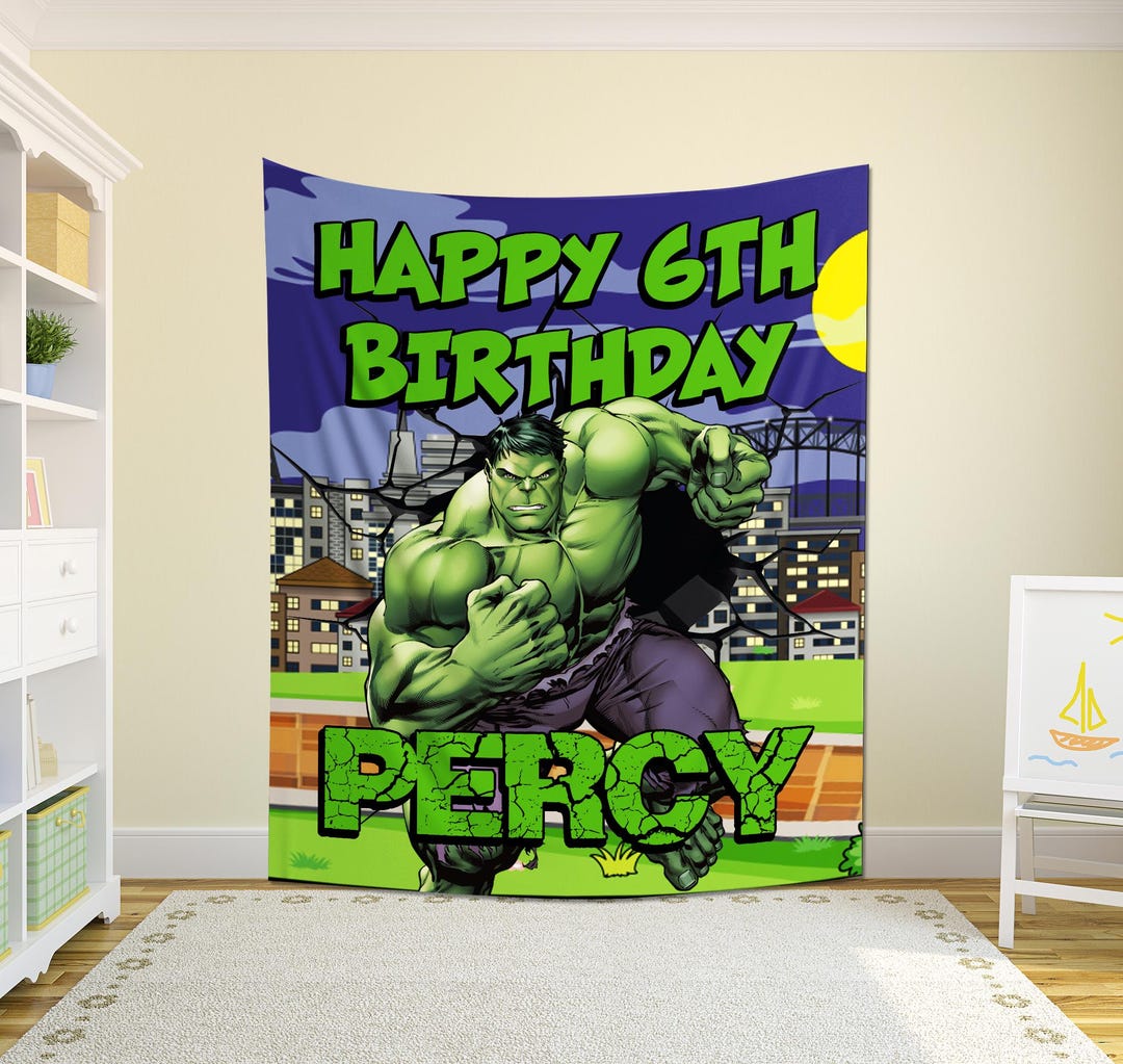Hulk Birthday Backdrop/hulk Backdrop/the Hulk Birthday Party/hulk Party ...