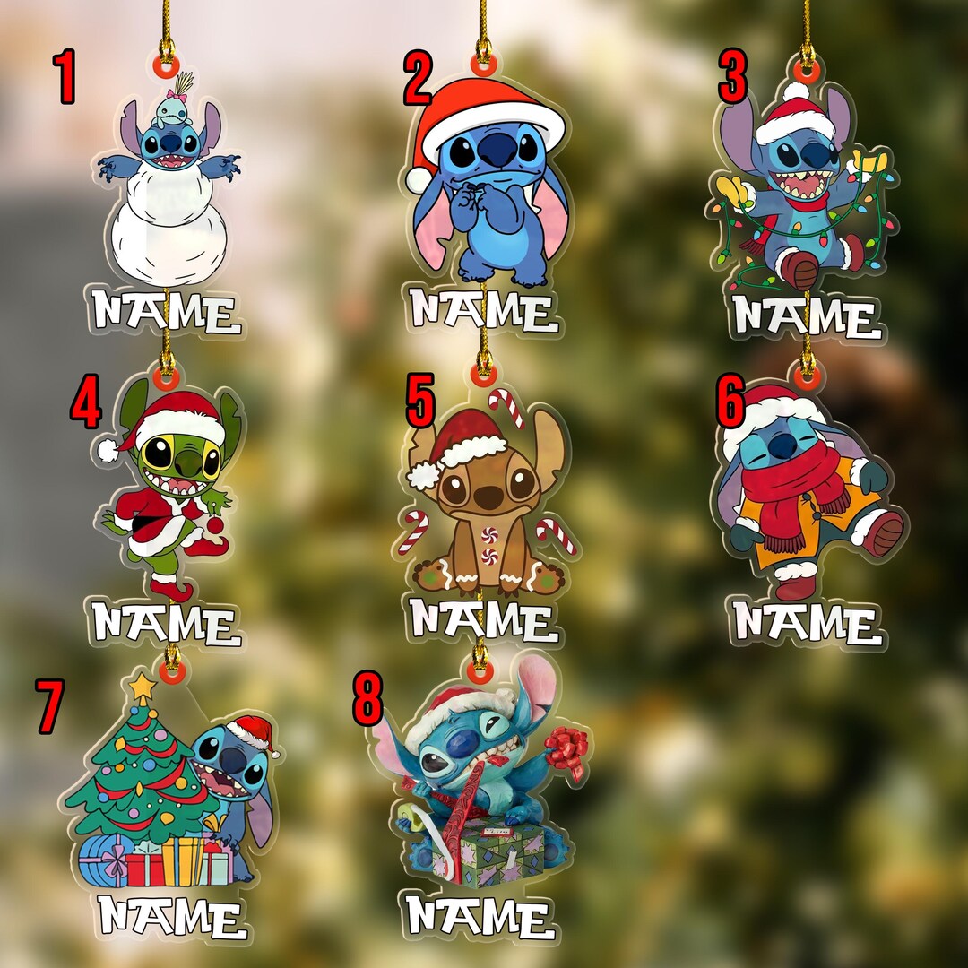 Personalized Disney Stitch Christmas Ornament, Disney Family Christmas ...