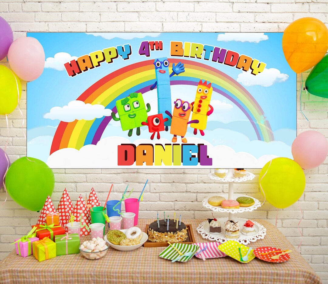 Numberblocks Birthday Banner for Baby, Custom Name Numberblocks ...