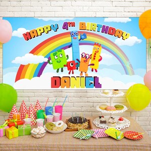 Numberblocks Birthday Banner for Baby, Custom Name Numberblocks ...