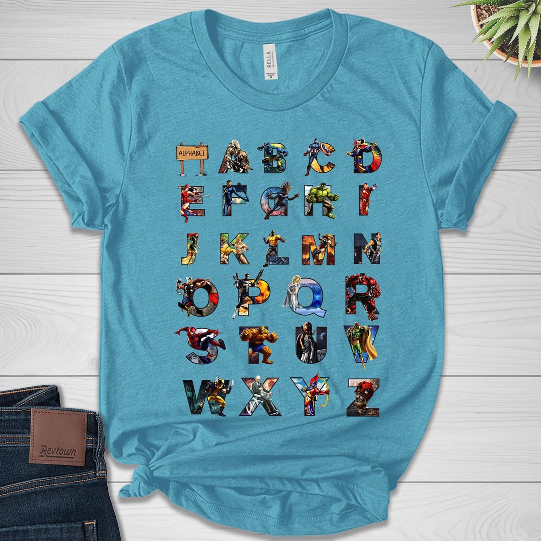 Marvel Alphabet Characters From A to Z Shirt, Disney Teacher T-shirt ...
