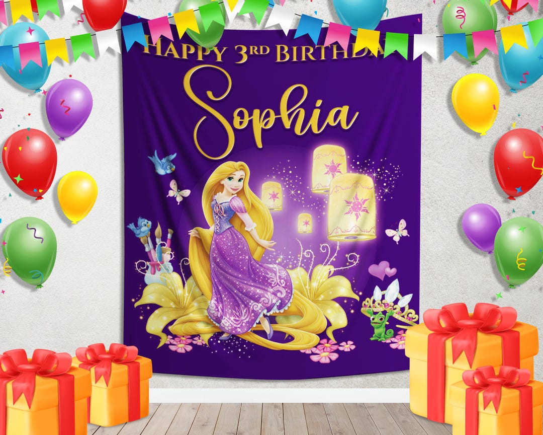 Personalized Disney Tangled Rapunzel Backdrop, Tangled Rapunzel Banner ...