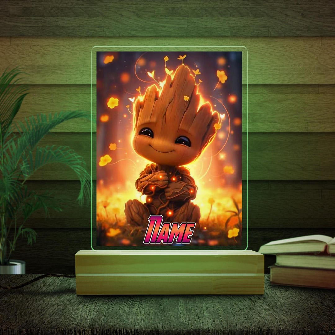 Personalized Baby Groot Night Light, Disney Groot Desk Lamp, LED Table ...
