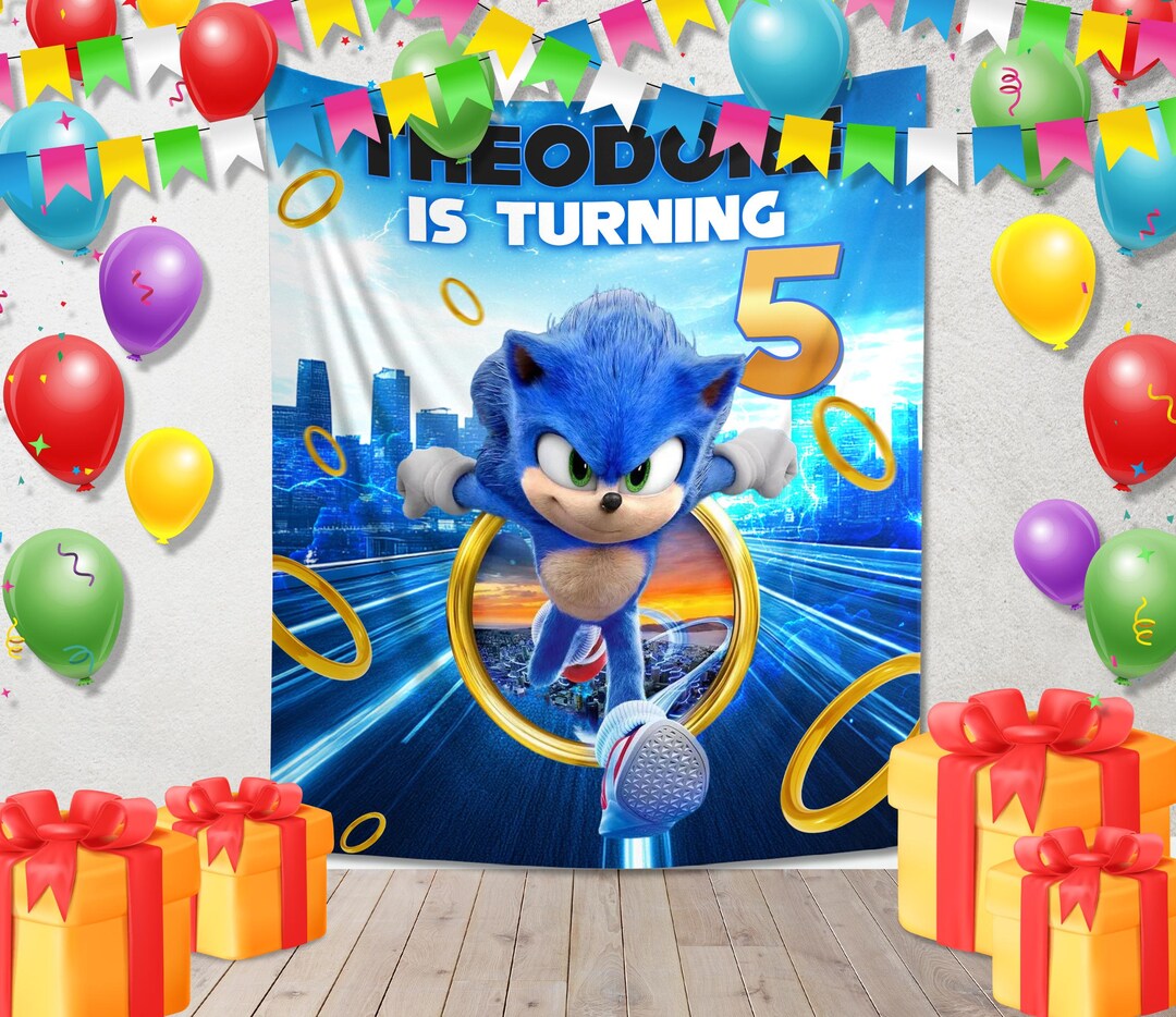Sonic Birthday Backdrop for Boys – Custom Sonic the Hedgehog Party ...