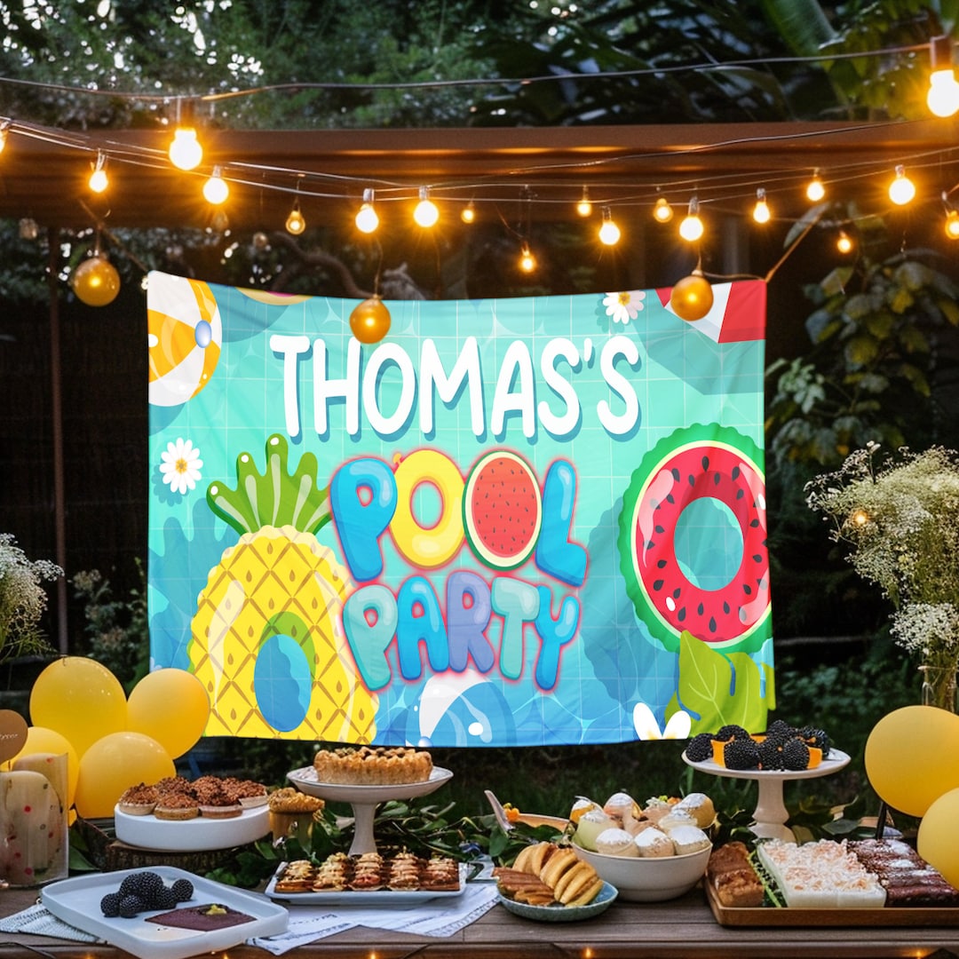 Pool Party Backdrop, Pool Party Decoration, Pool Birthday Party ...
