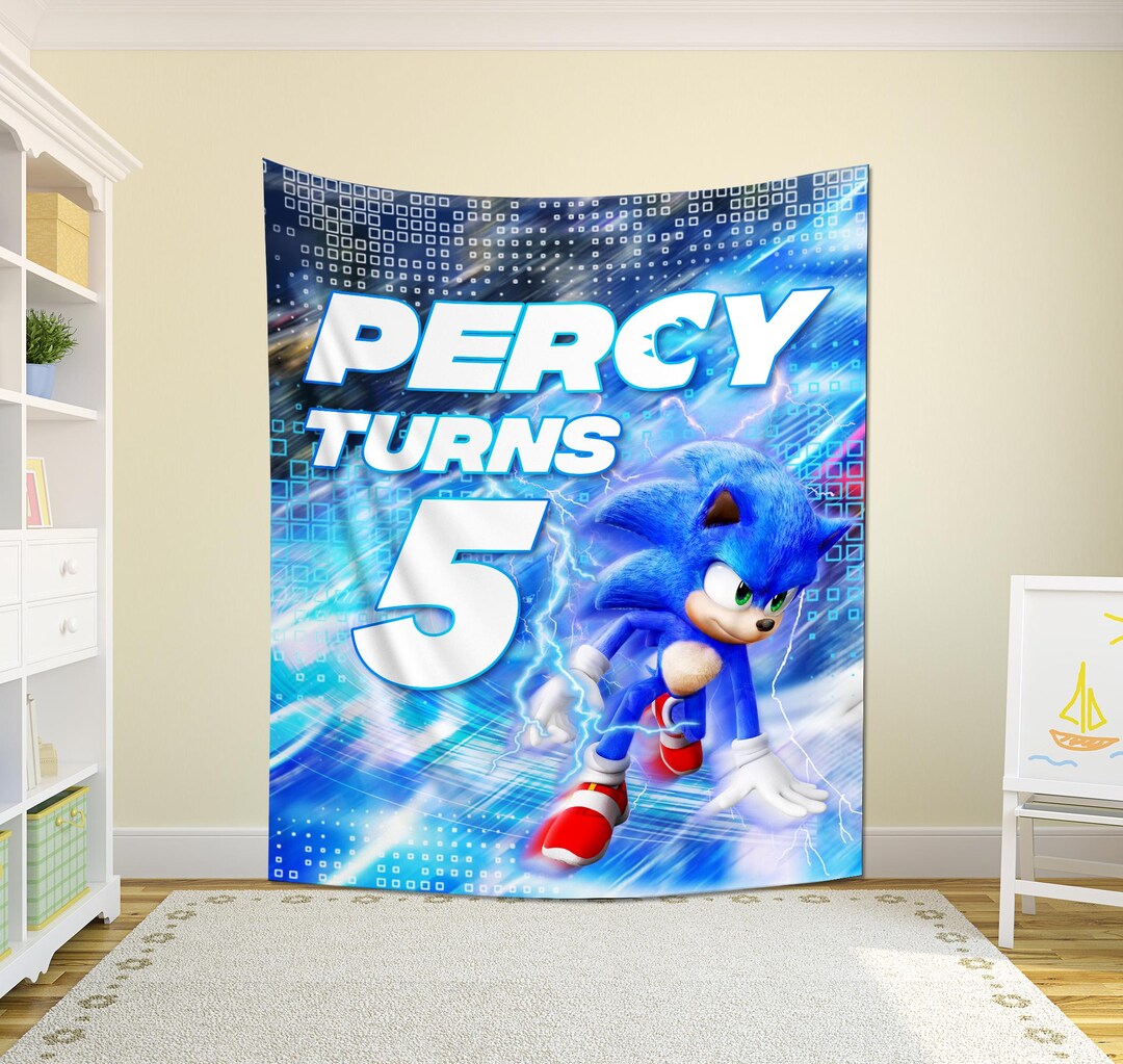 Sonic Birthday Party Backdrop Sonic Birthday Banner Custom Sonic ...