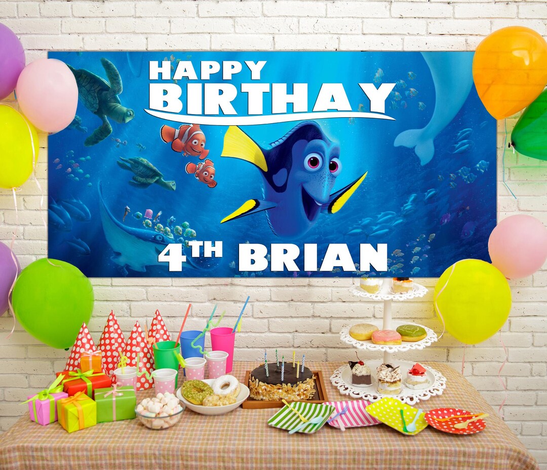 Disney Finding Nemo Birthday Backdrop, Finding Nemo Birthday Party ...