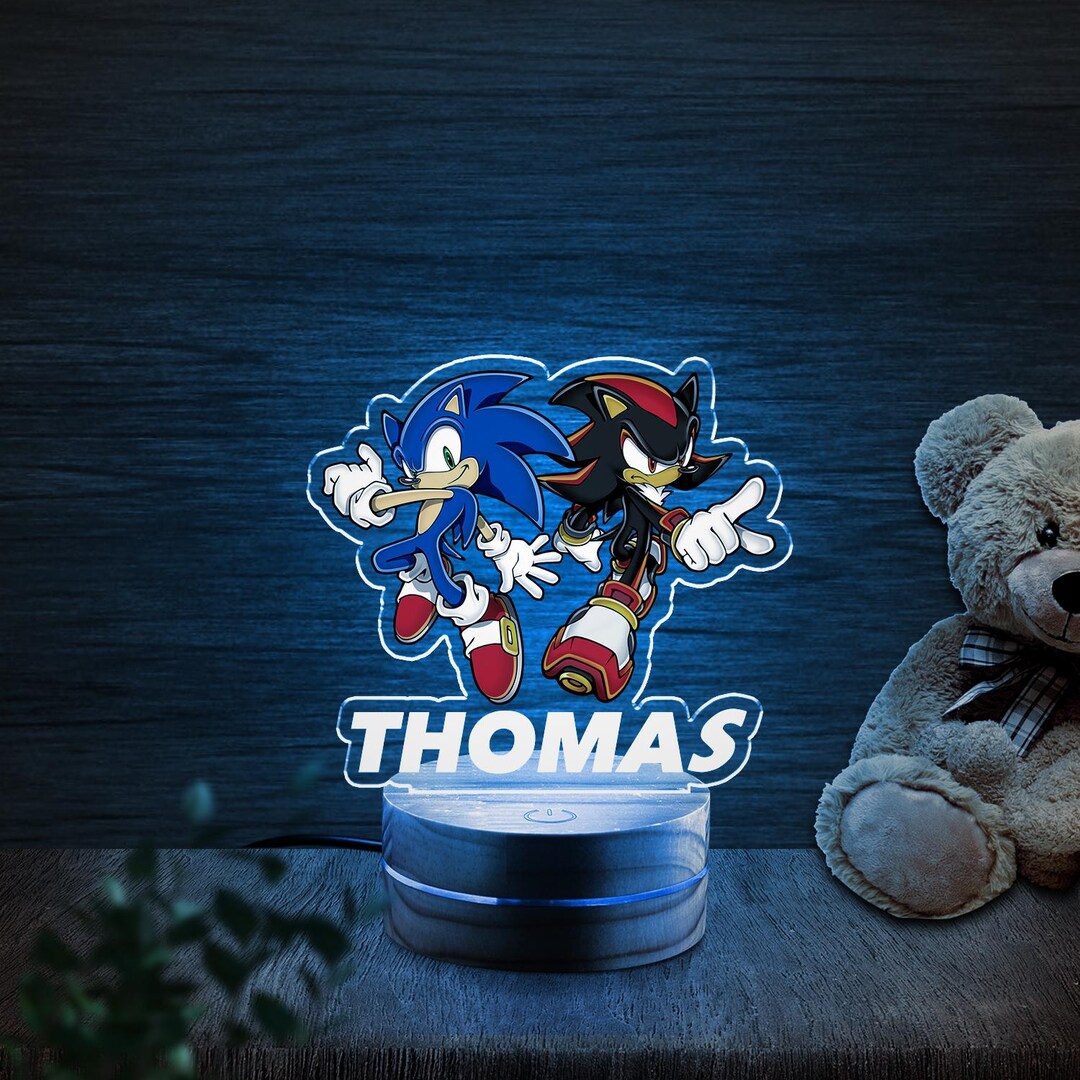 Personalized Sonic 3 Nightlight, Cartoon Sonic Hedgehog Night Light ...