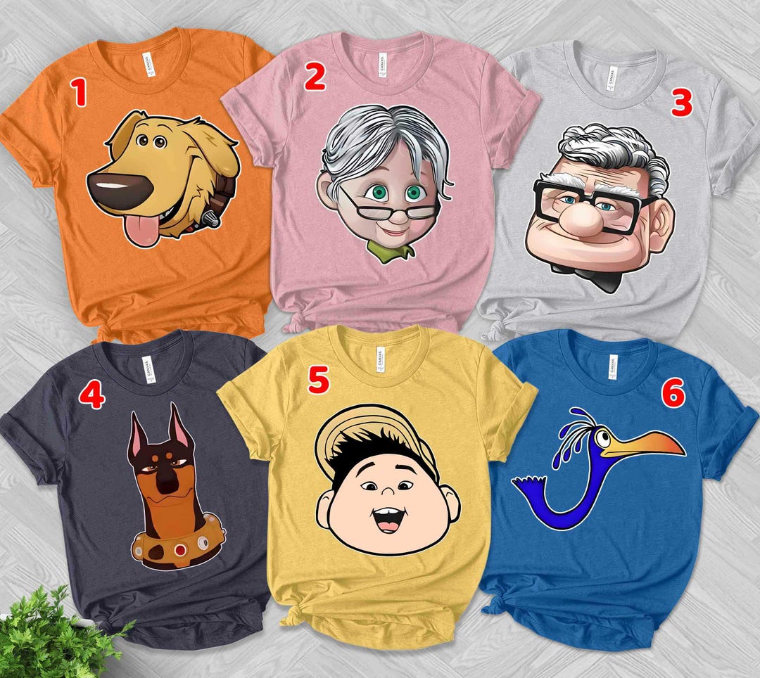 Disney Pixar up Big Face Cartoon Halloween Costume Shirt, Carl Russell ...