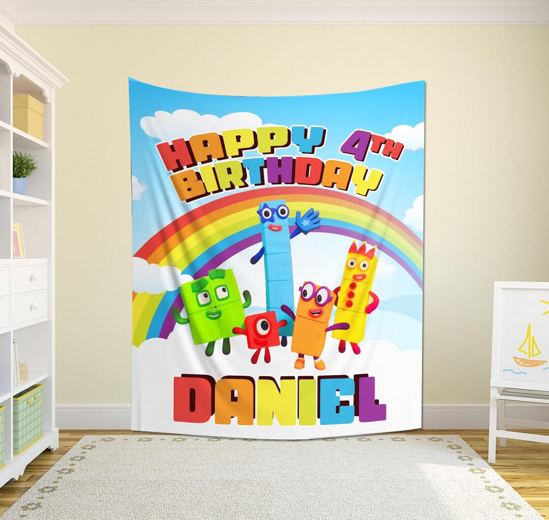 Numberblocks Birthday Banner for Baby, Custom Name Numberblocks ...