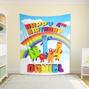 Numberblocks Birthday Banner for Baby, Custom Name Numberblocks ...