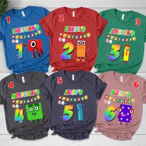 Number Inspired Birthday Shirt, 1-10 Number Theme Party, Personalized ...