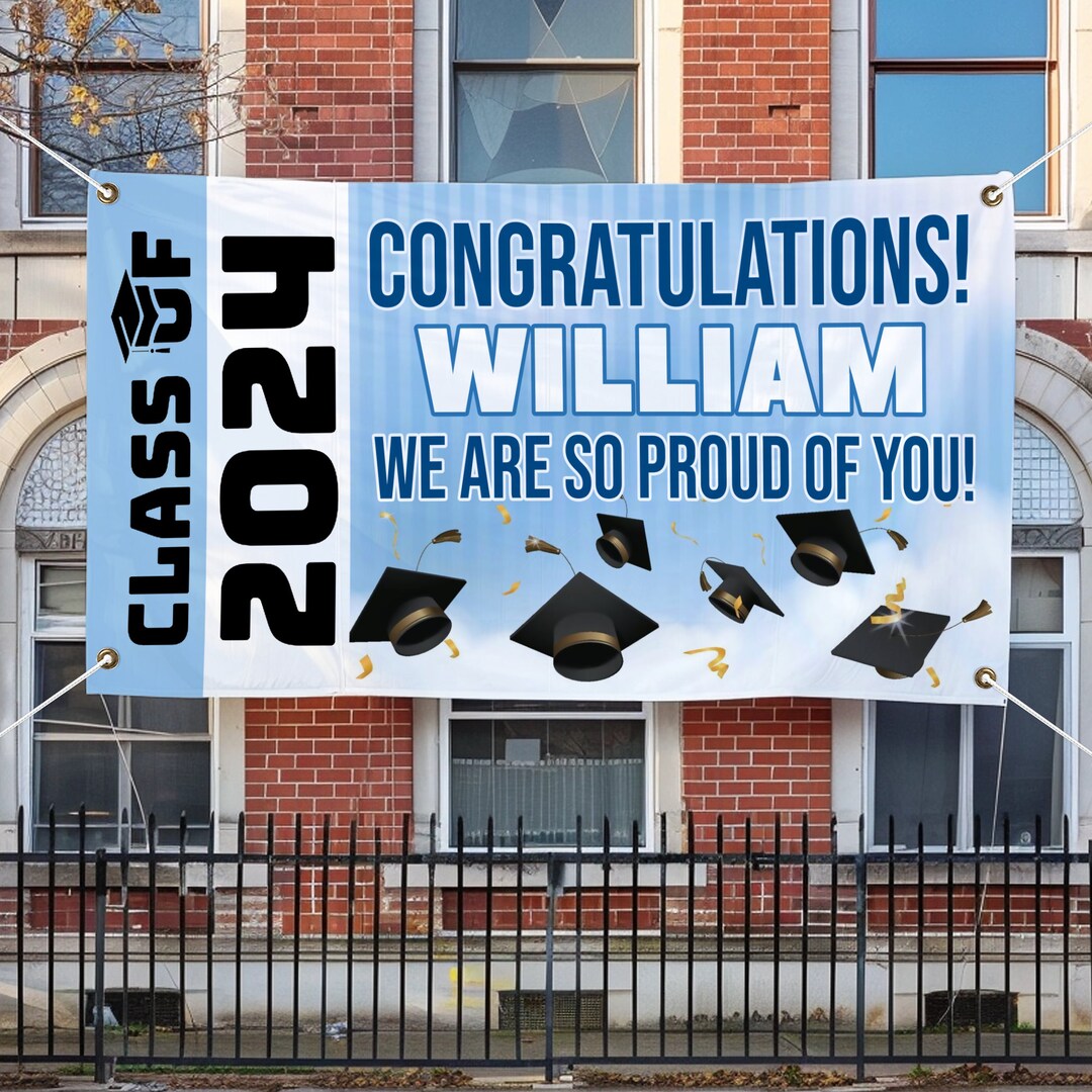 Personalized Class of 2024 Graduation Banner, Graduation Party Décor ...