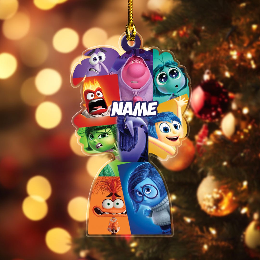 Personalized Inside Out 2 Characters Faces Ornament, Cartoon Ornament ...