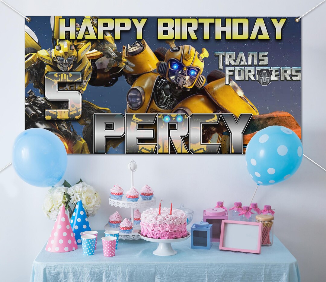 Transformers Birthday Party Backdrop Transformers Birthday Banner ...