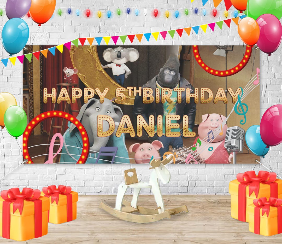 Sing Pig 2 Birthday Party Backdrop/sing 2 Birthday Banner/custom Sing ...