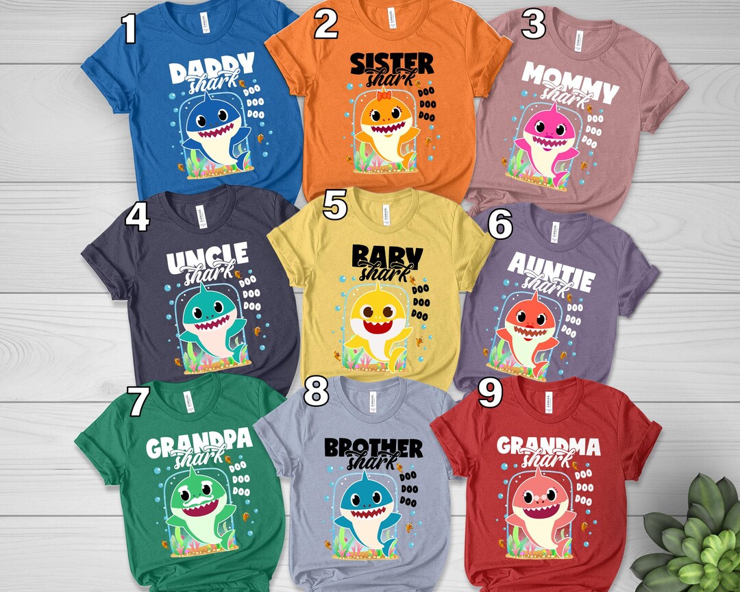 Baby Shark Family Shirt, Personalized Family Shark Shirt, Daddy Mommy ...