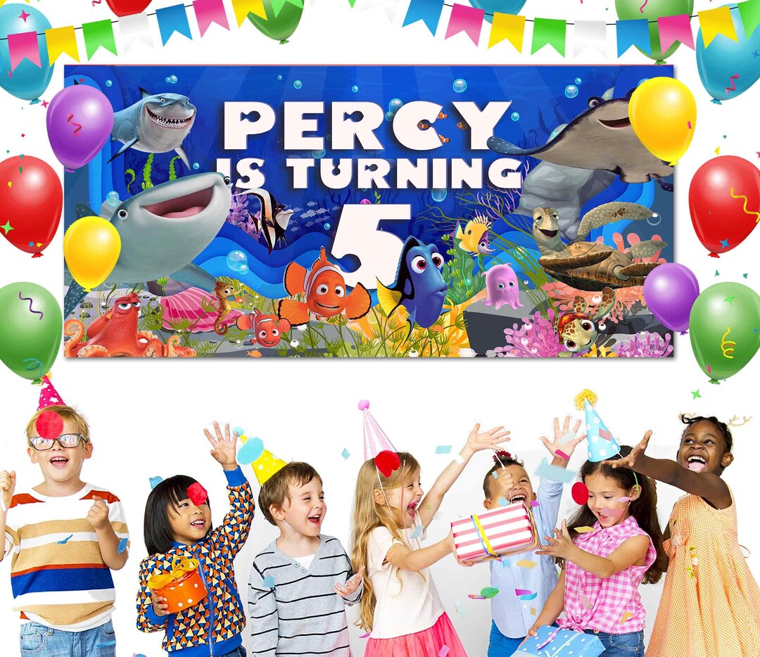 Finding Nemo Birthday Backdrop, Finding Nemo Banner, Finding Nemo Party ...
