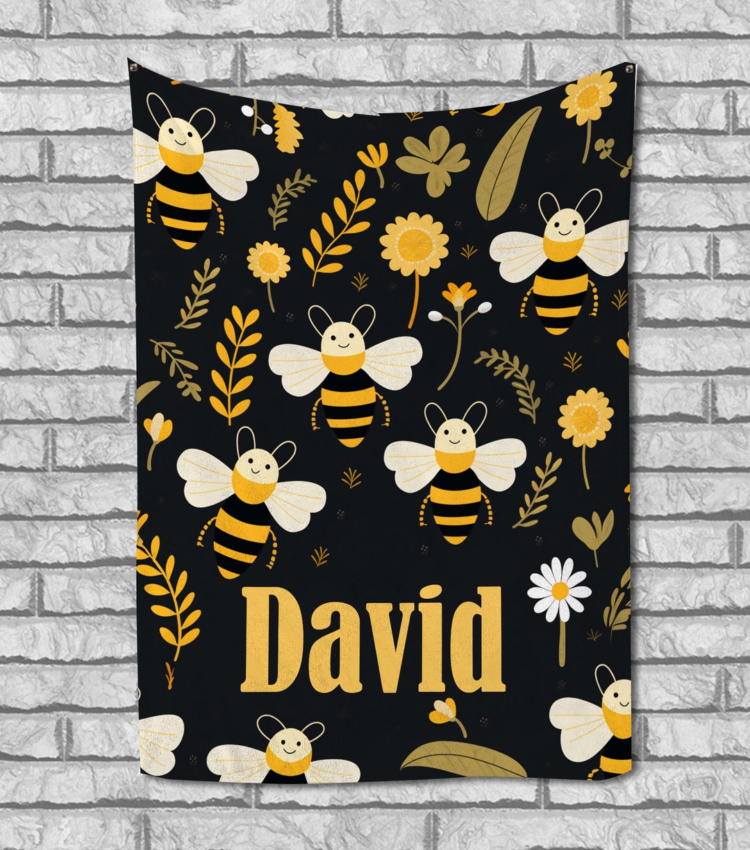 Cute Bee Blanket, Bee Blanket, Bee Velvet Blanket, Personalized Bee ...