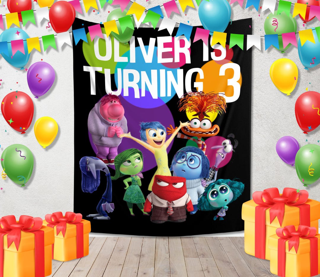 Disney Inside Out 2 Backdrop, Inside Out Birthday Banner, Inside Out ...
