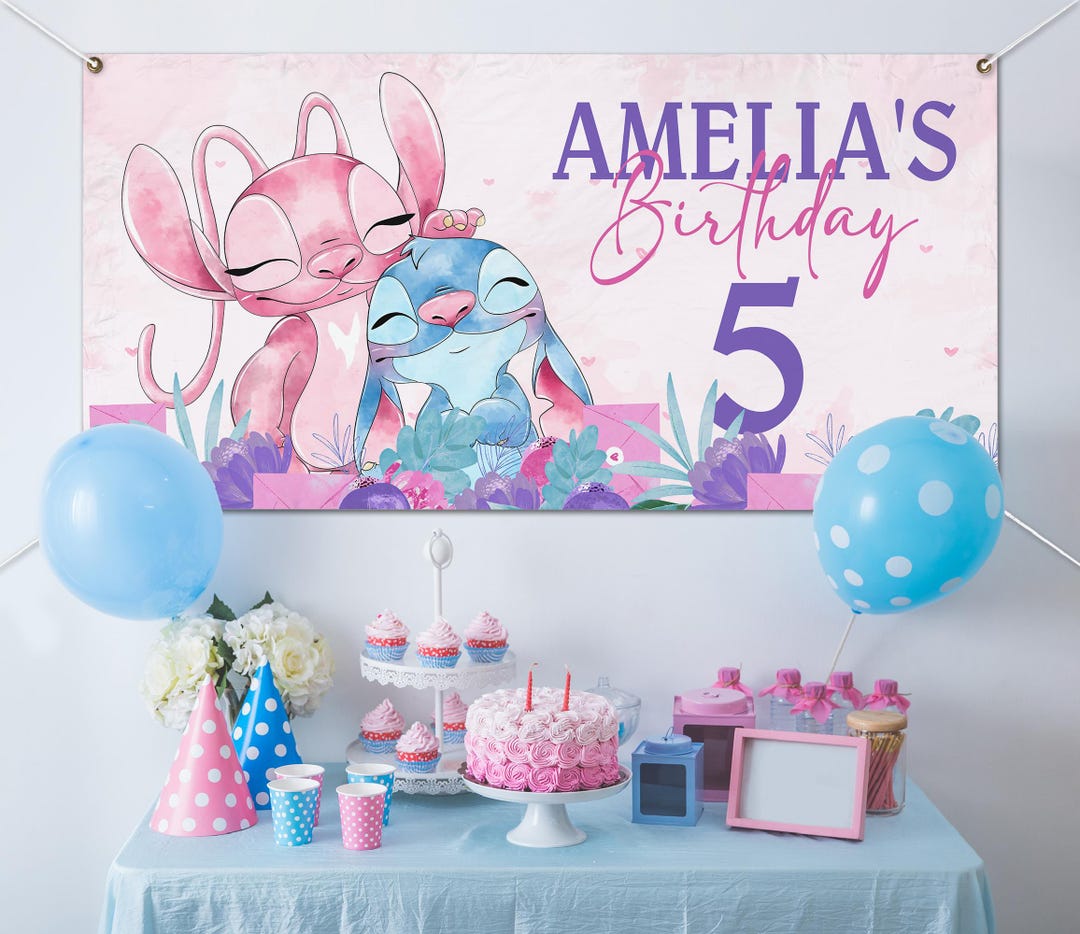 Stitch Banner, Birthday Banner, Stitch Party Birthday, Stitch Birthday ...