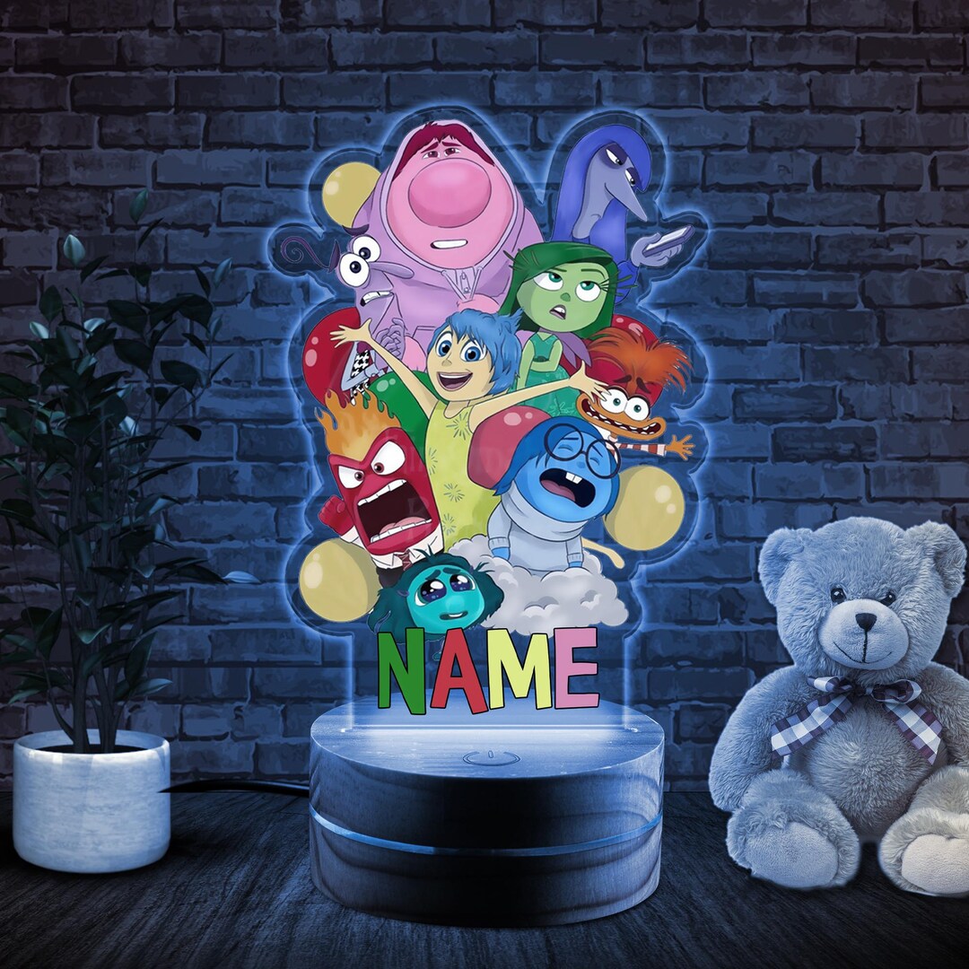 Personalized Disney Inside Out Night Light, Inside Out 2 Movie Emotions ...