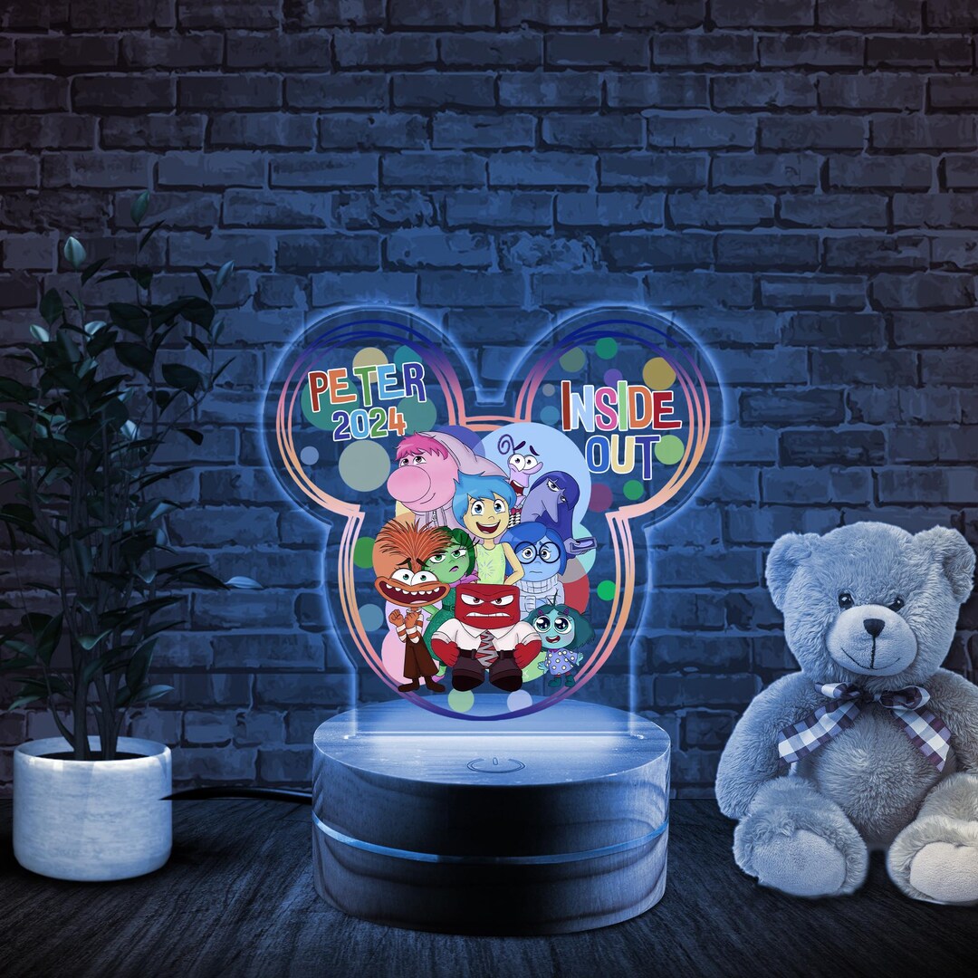 Personalized Disney Inside Out Night Light, Inside Out 2 Movie Emotions ...