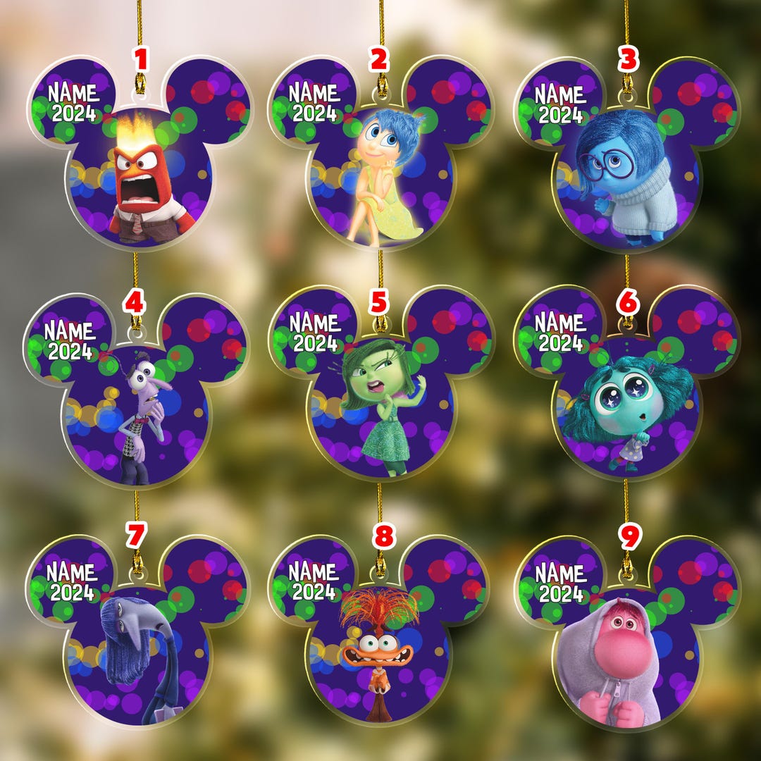 Personalized Inside Out Ornament, Inside Out 2 Movie Characters ...