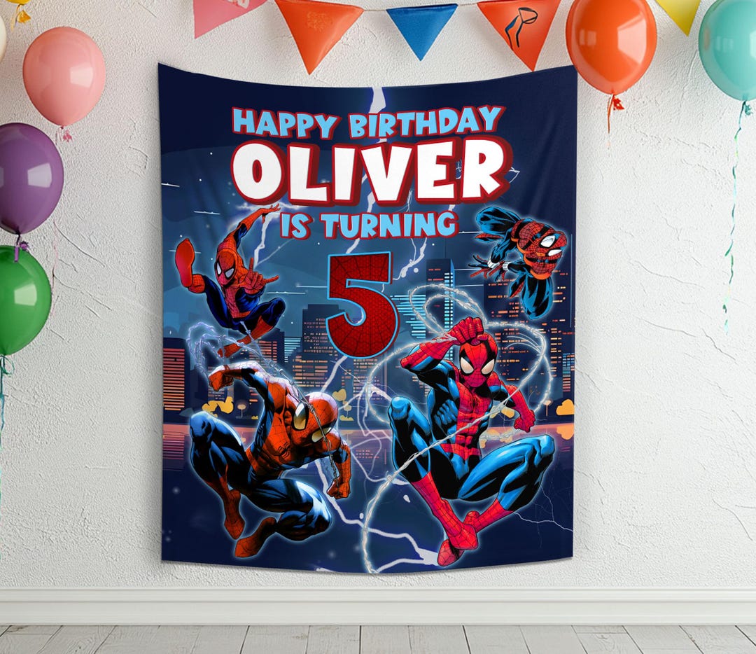 Spider Man Backdrop Banner, Spider-man Birthday Background, Superhero ...