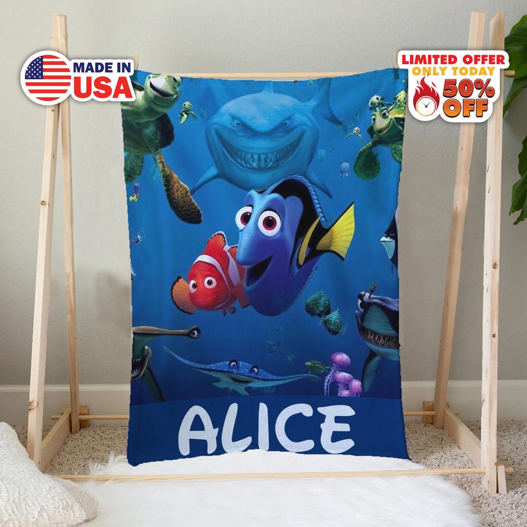 Personalized Dory Nemo Blanket, Finding Nemo Quilt Blanket, Mink Sherpa ...