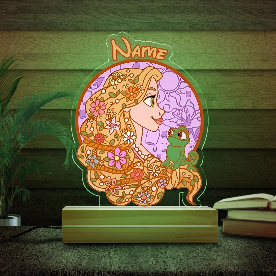 Personalized Rapunzel and Pascal Nightlight,disney Tangled LED Lamp ...