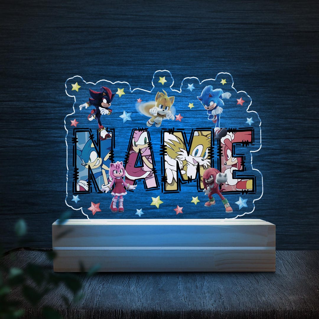 Sonic Hedgehog 3D LED Personalized Night Light | LED Lamp, Personalized ...