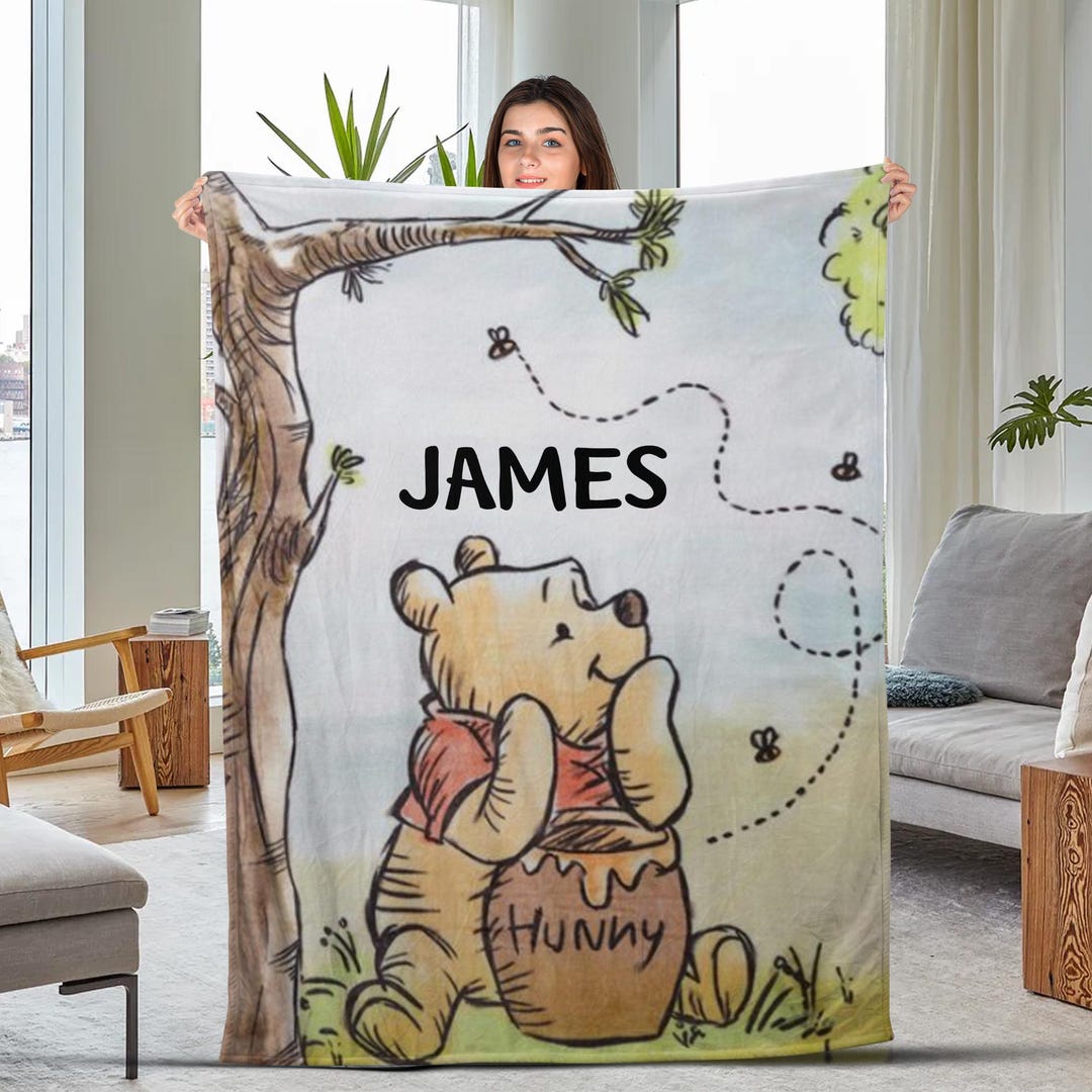 Personalized Winnie the Pooh Blanket, Pooh Bear Blanket, Winnie the ...