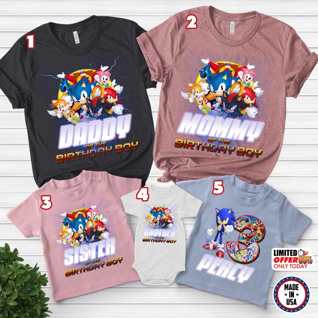 Personalized Sonic Birthday Shirt, Custom Sonic Shirt, Sonic Hedgehog ...