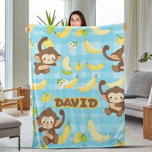 Monkey Baby Blanket - Etsy