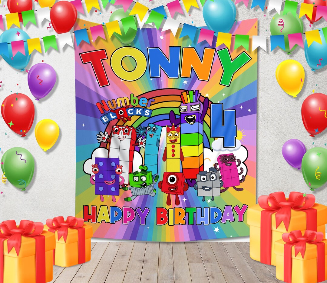Numberblocks Birthday Backdrop,numberblocks Birthday Banner ...