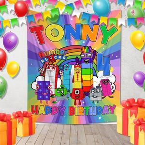 Numberblocks Birthday Backdrop,numberblocks Birthday Banner ...
