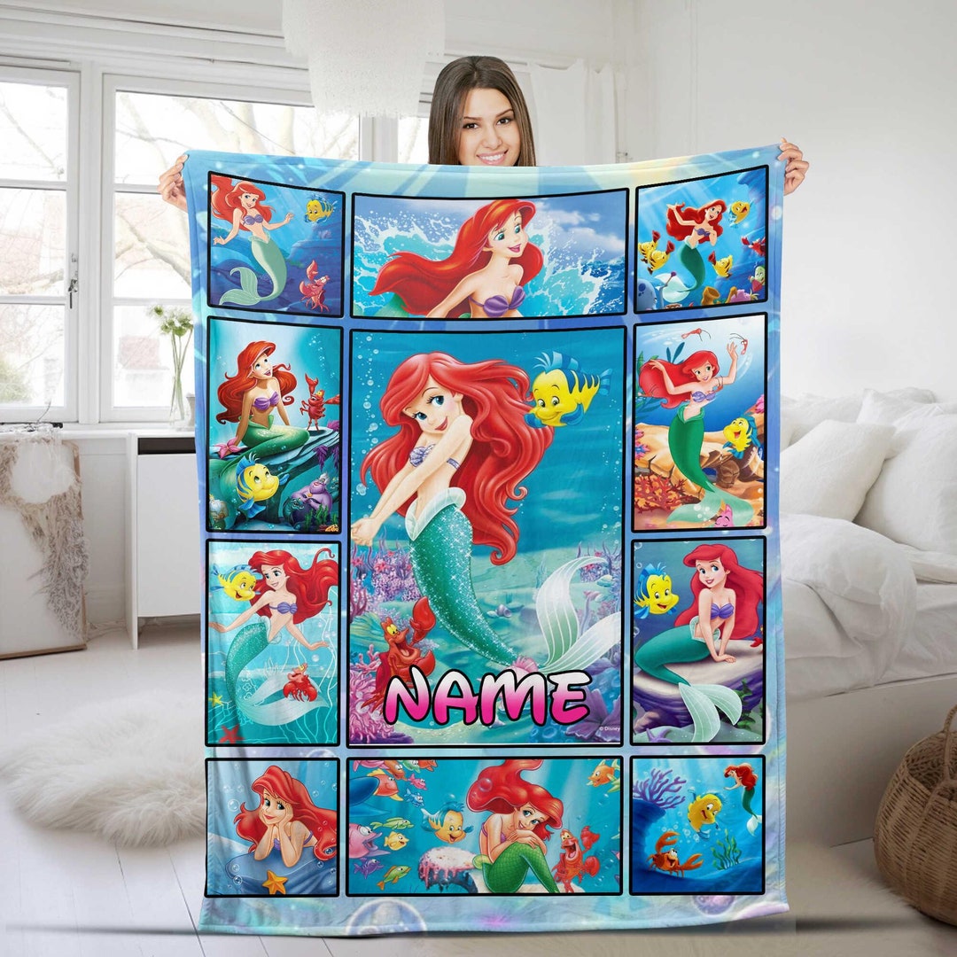Personalized Ariel the Little Mermaid Quilt Blanket, Ariel Princess ...