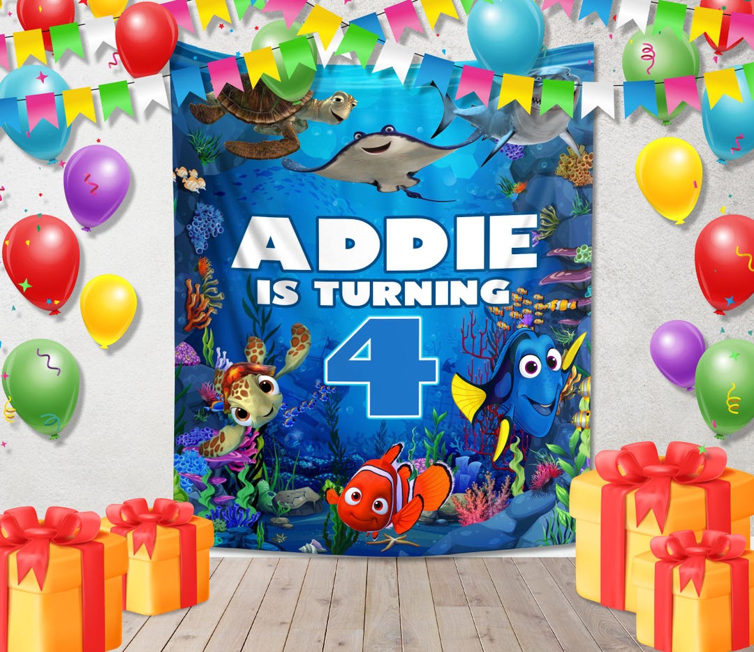 Findingnemobirthdaybackdrop,finding Nemo Birthdayparty, Finding Nemo ...