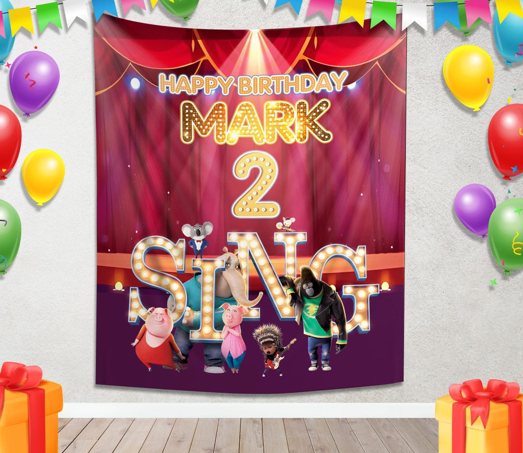 Sing 2 Personalized Birthday Party Backdrop,sing 2 Personalized Banner ...