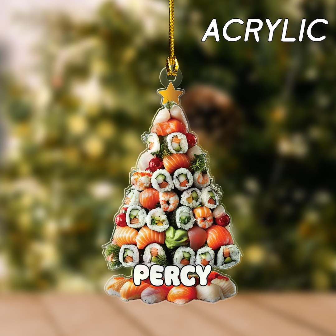 Personalized Sushi Christmas Ornament, Xmas Tree Decoration, Sushi Gift ...