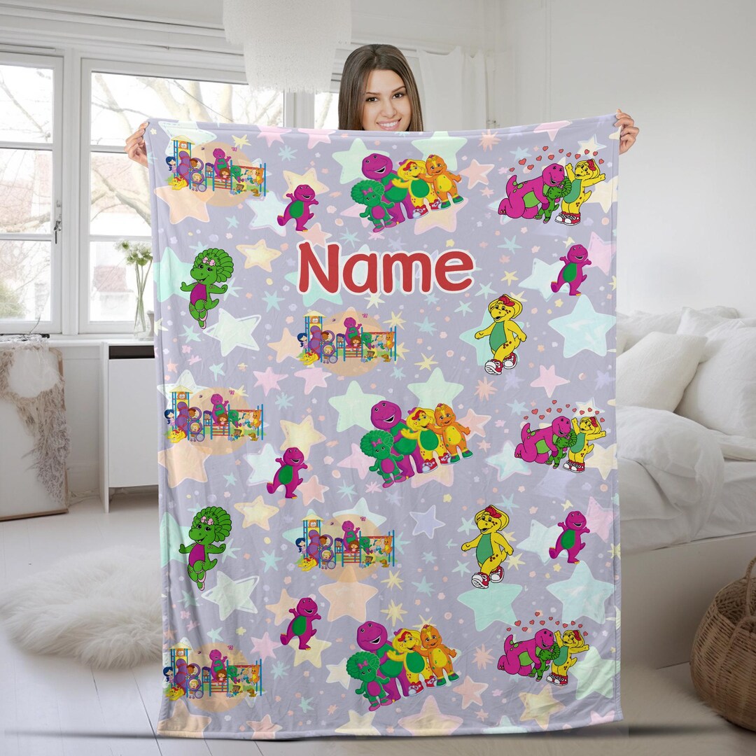 Custom Barney and Friends Blanket, Barney the Dinosaur Blanket ...