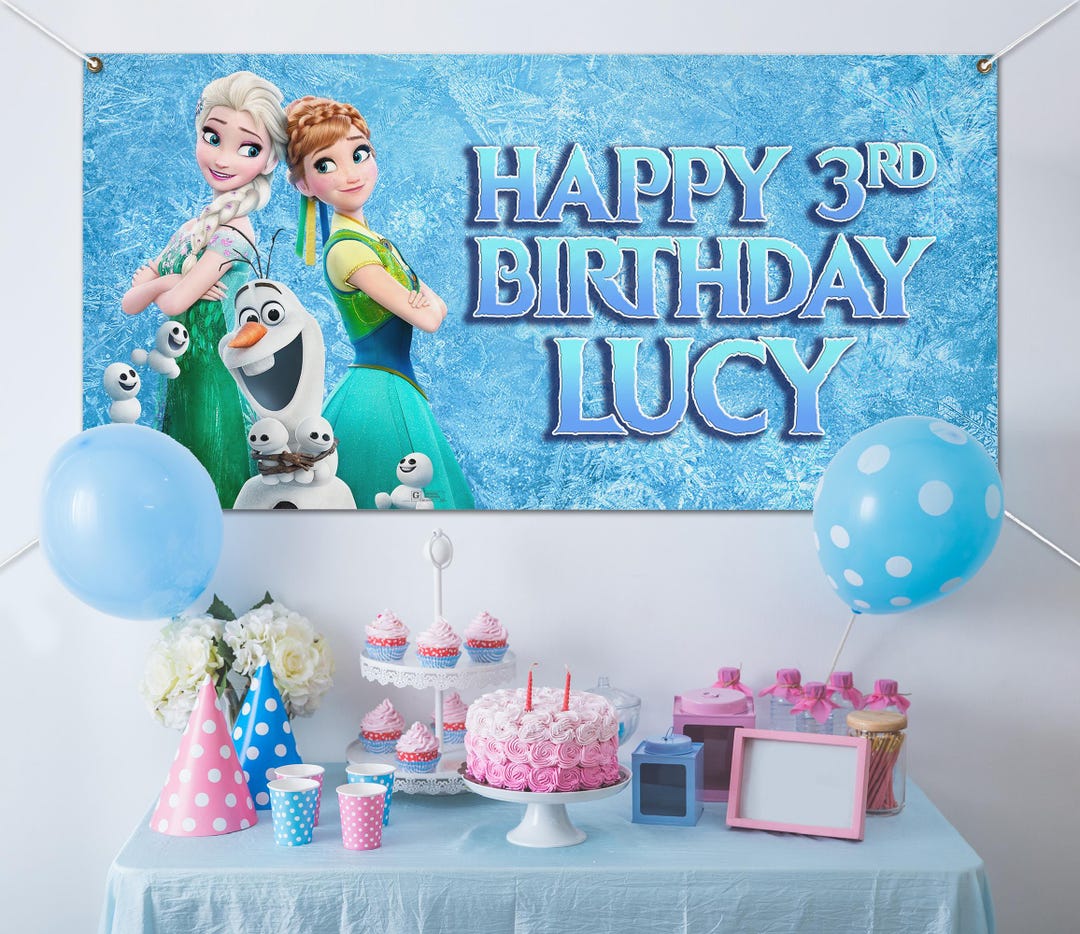 Frozen Birthday Banner, Elsa Banner, Elsa Personalized Banner, Frozen ...