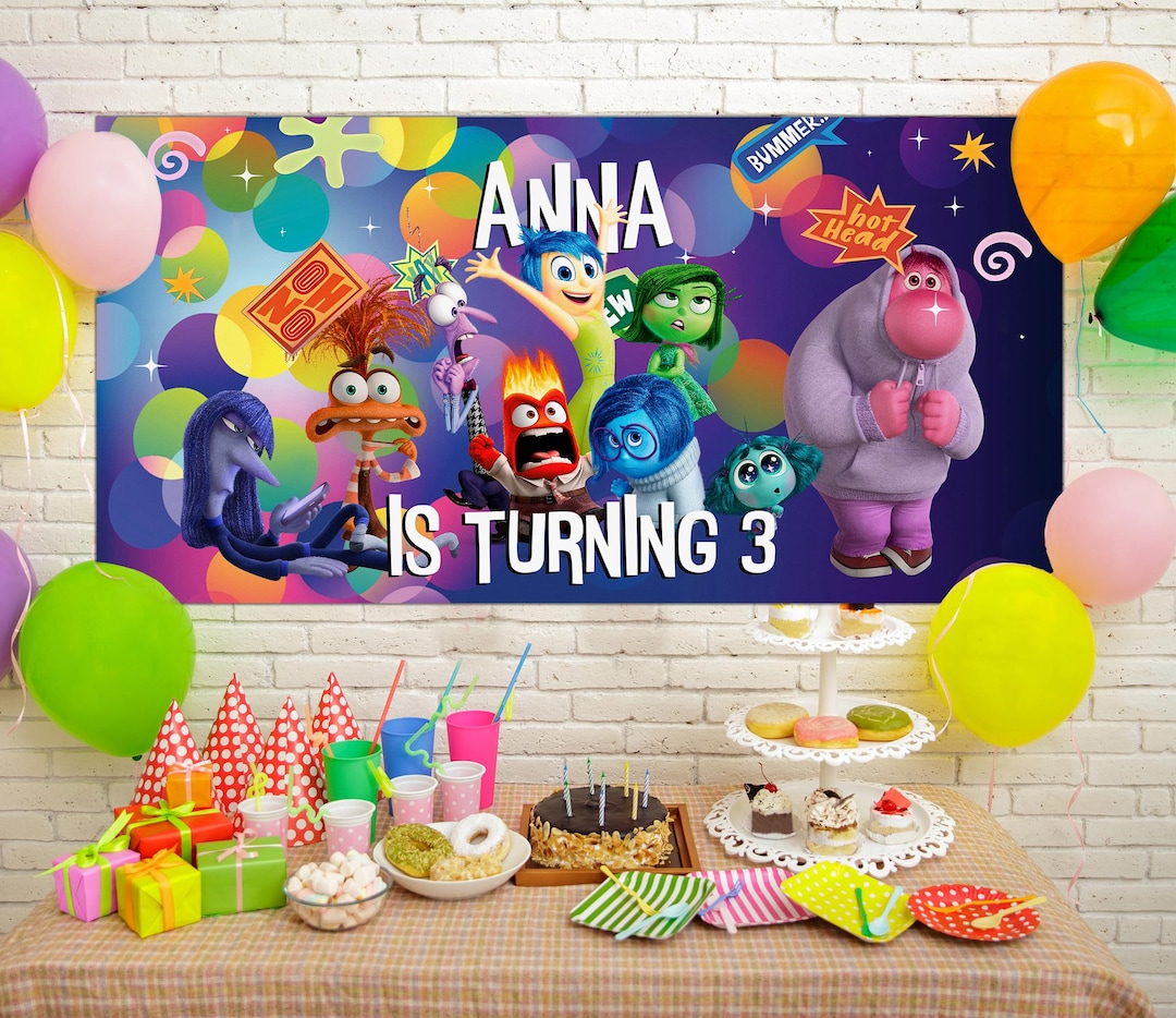 Custom Inside Out Birthday Backdrop, Inside Out Birthday Banner, Inside ...