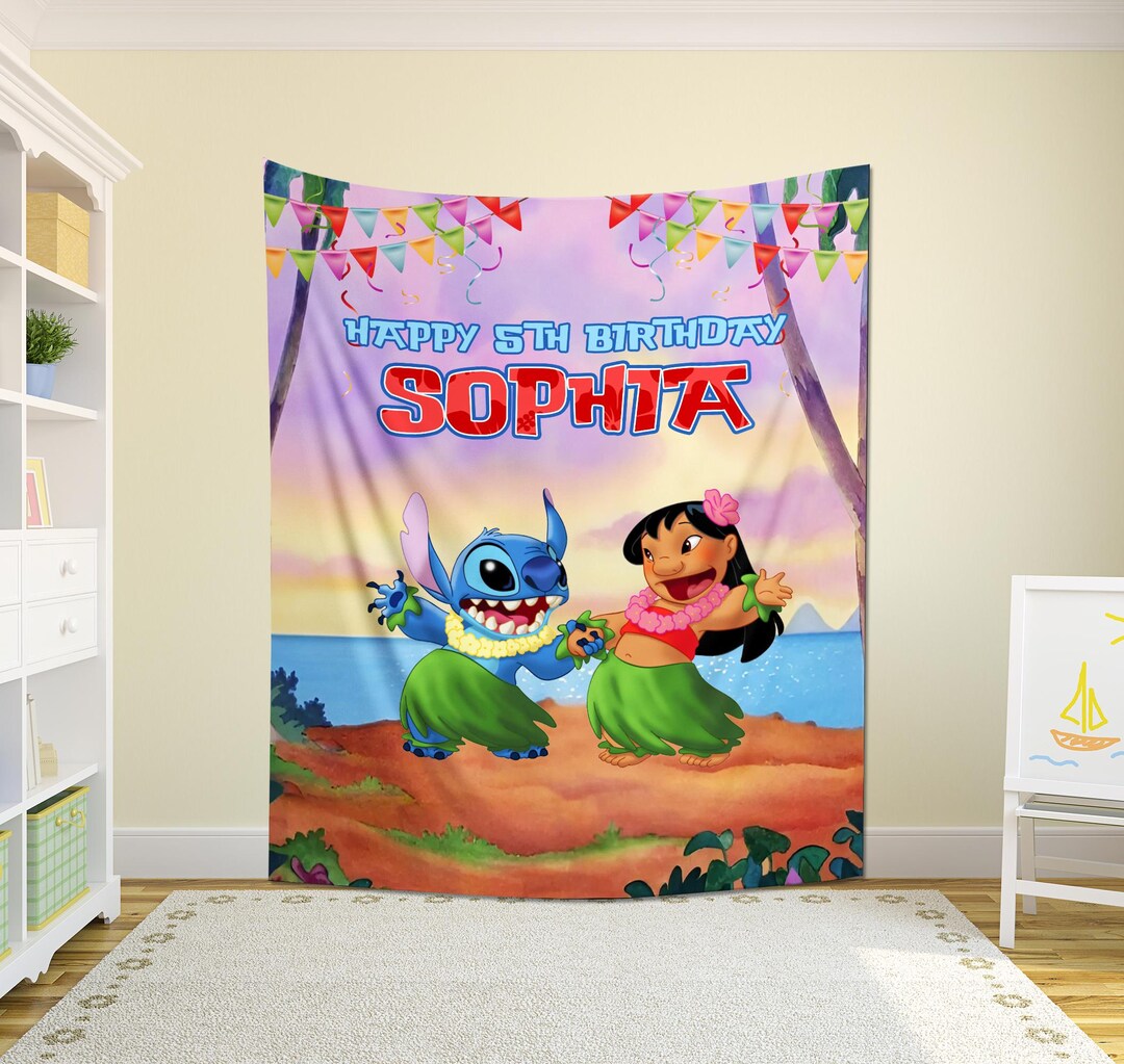 Stitch Birthday Banner, Disney Lilo and Stitch Movie Birthday Banner ...