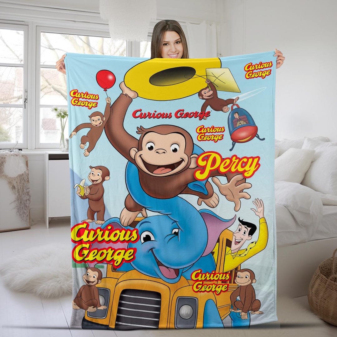 Personalized Curious George Blanket Curious George Fleece Blanket ...