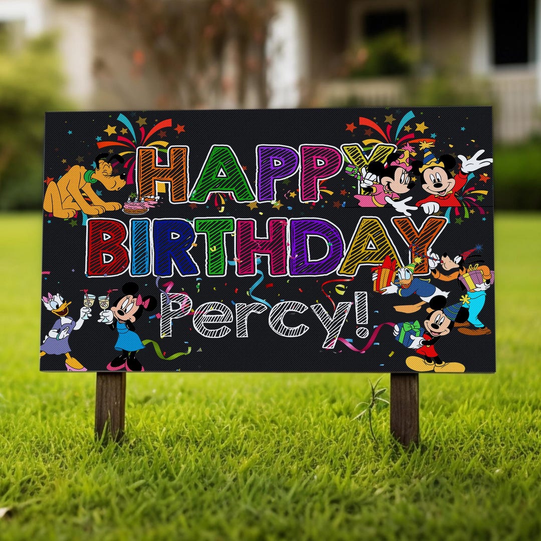 Mickey Mouse Birthday Welcome Sign,mickey Mouse Custom Birthday Welcome ...