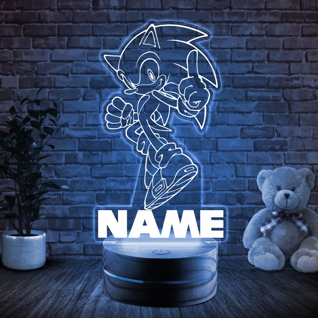 Sonic Hedgehog 3D LED Personalized Night Light, LED Lamp, Personalized ...