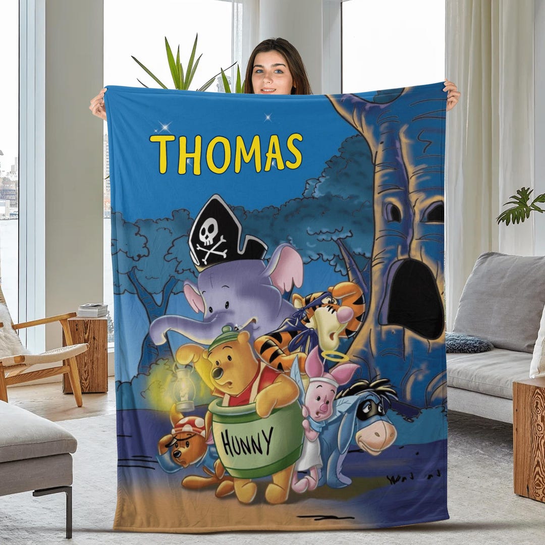 Winnie the Pooh Blanket, Custom Pooh Bear Blanket, Pooh & Friend ...