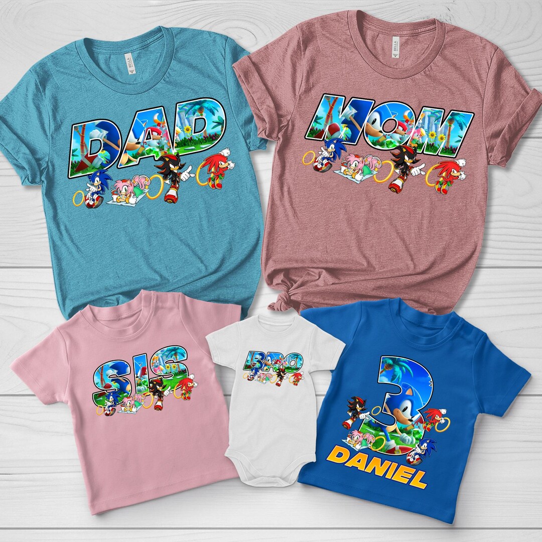 Personalized Sonic the Hedgehog Birthday Family Matching Shirt, Sonic ...